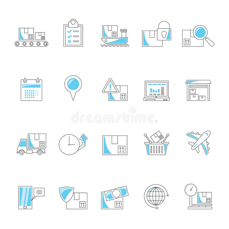 Shipping and Logistics Icons Stock Vector - Illustration of icons ...