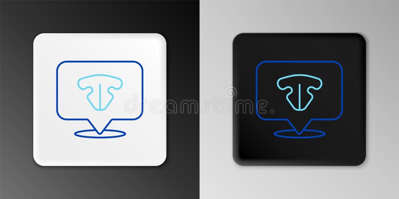 Line Cat Nose Icon Isolated on Grey Background. Colorful Outline ...