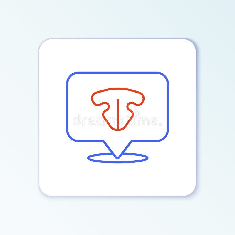 Line Cat Nose Icon Isolated on White Background. Colorful Outline ...