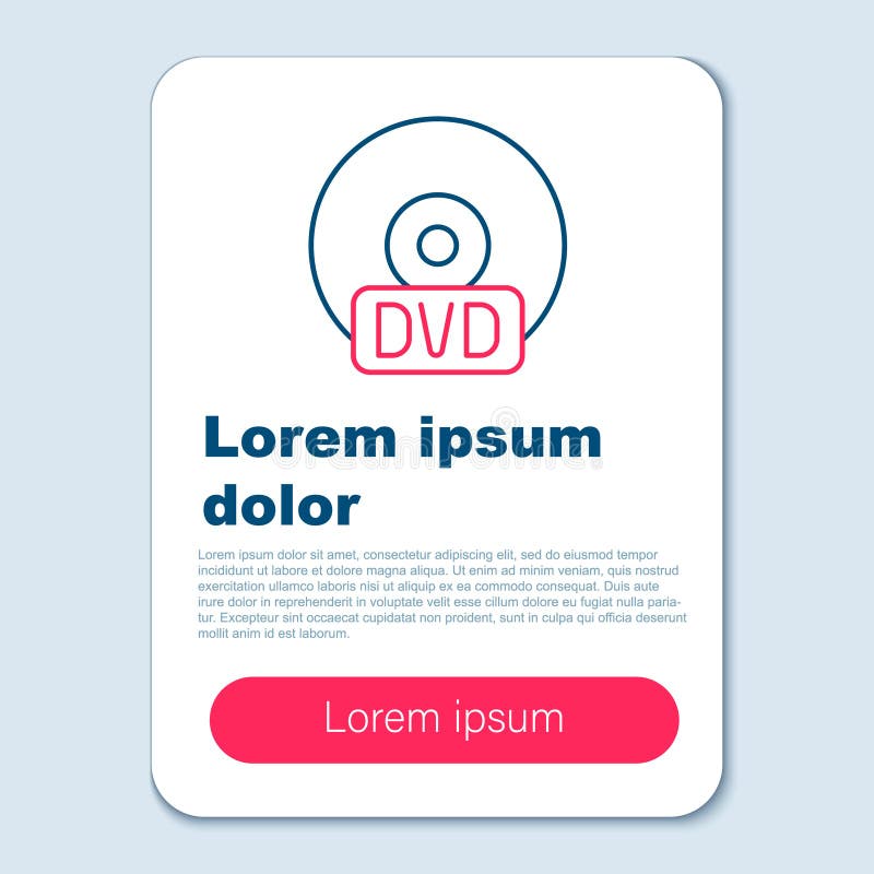 Line CD or DVD Disk Icon Isolated on Grey Background. Compact Disc Sign ...