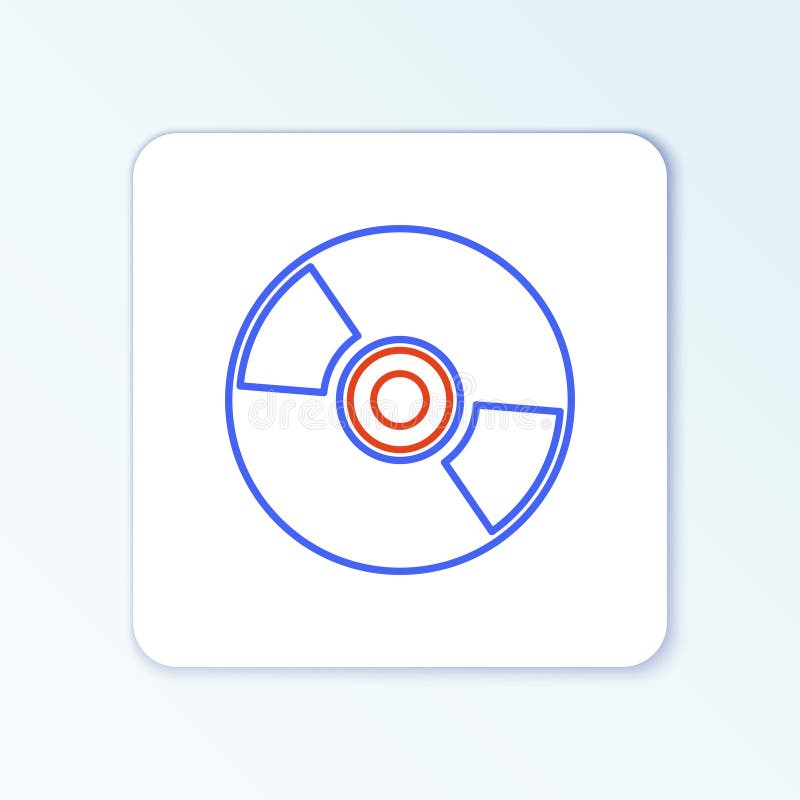 Line CD or DVD Disk Icon Isolated on White Background. Compact Disc ...