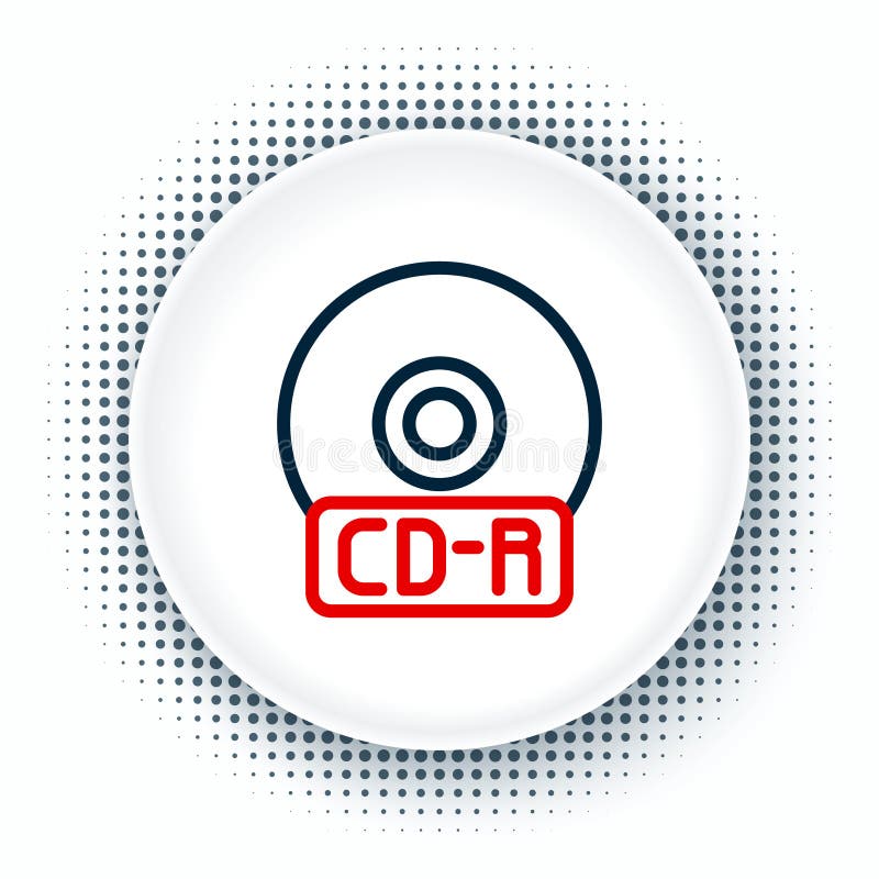 Line CD or DVD Disk Icon Isolated on White Background. Compact Disc ...