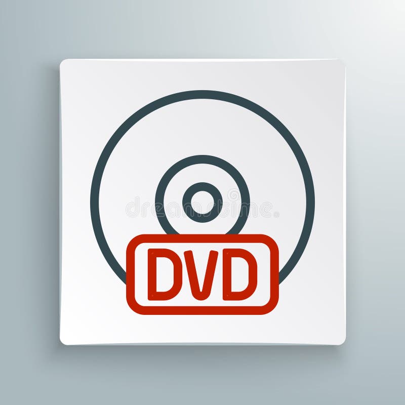 Line CD or DVD Disk Icon Isolated on White Background. Compact Disc ...