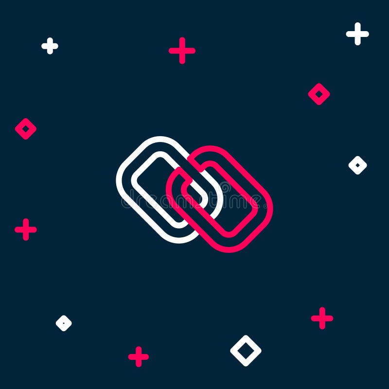 Line Chain Link Icon Isolated on Blue Background. Link Single ...