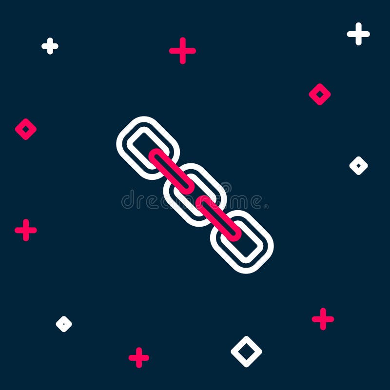 Line Chain Link Icon Isolated on Blue Background. Link Single ...