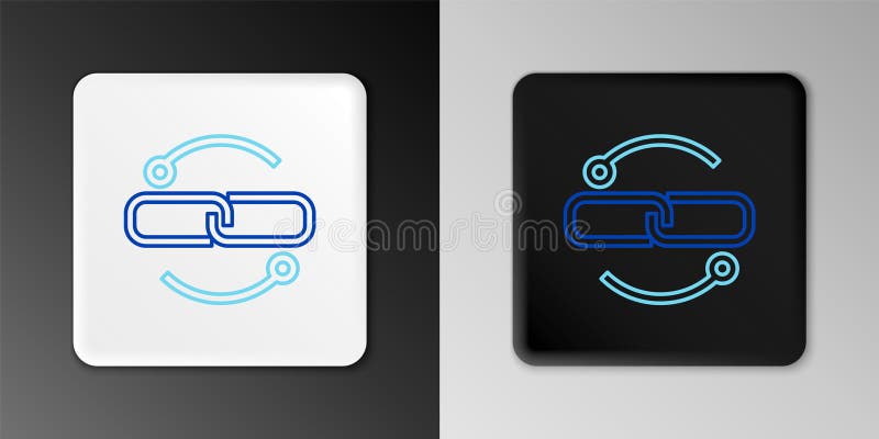 Line Chain Link Line Icon Isolated on Grey Background. Link Single ...