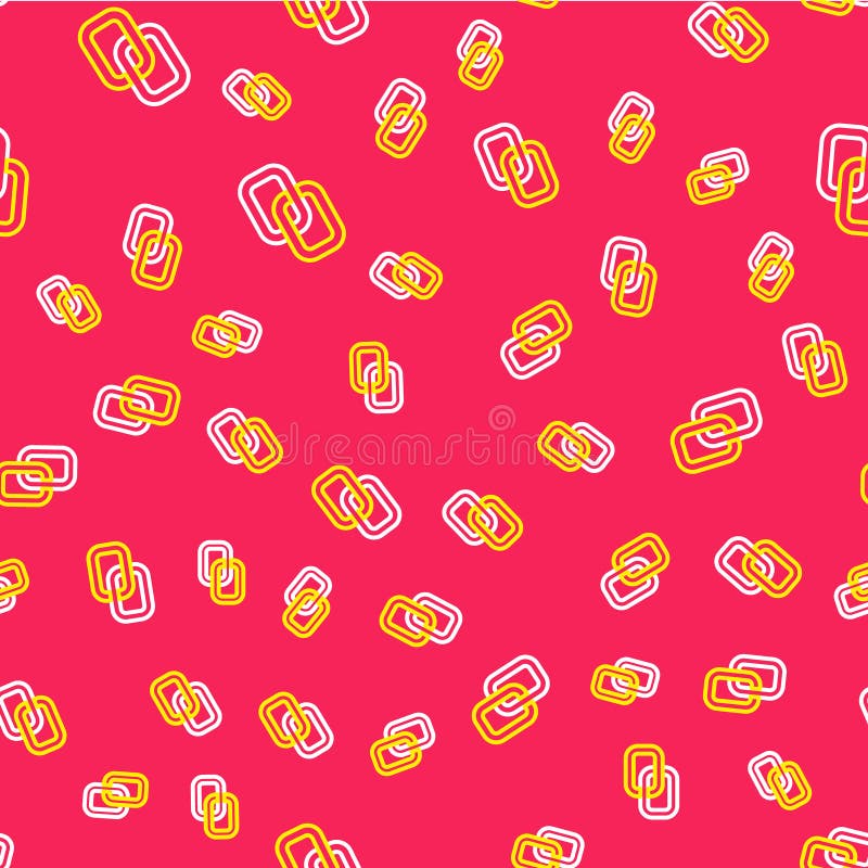 Line Chain Link Icon Isolated Seamless Pattern on Red Background. Link ...