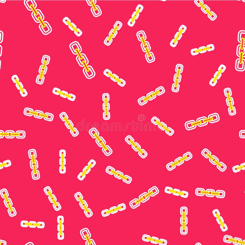 Line Chain Link Icon Isolated Seamless Pattern on Red Background. Link ...