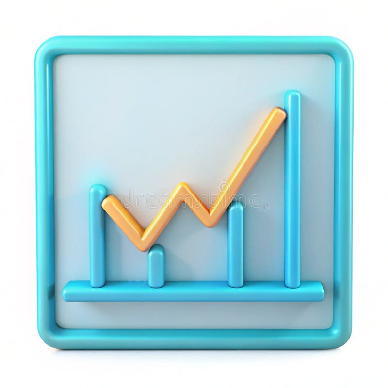 Line chart 3D icon stock illustration. Illustration of creativity - 357503558