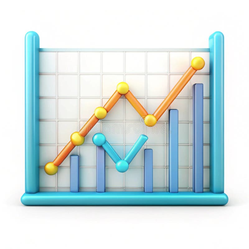 Line chart 3D icon stock illustration. Illustration of icon - 357506977