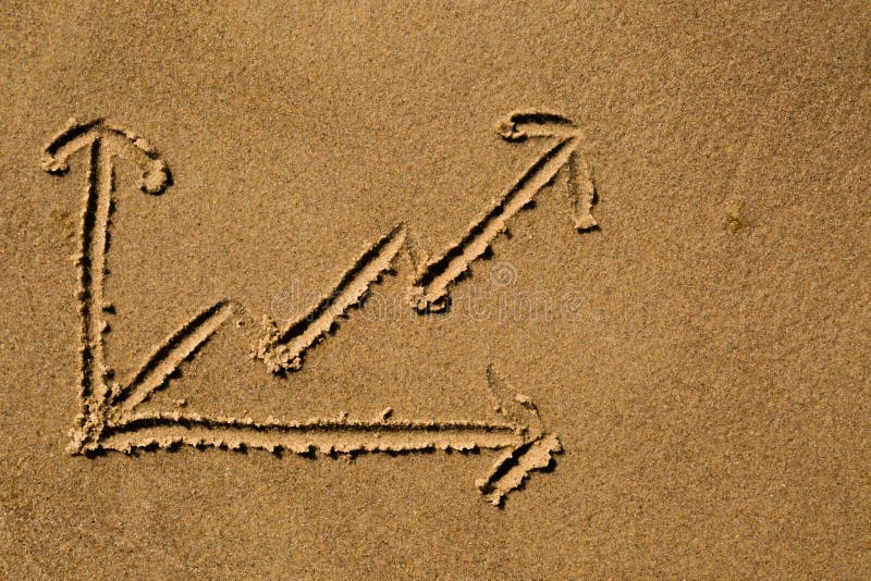 Bar Chart Drawn In The Sand Stock Image - Image of summer, creative ...