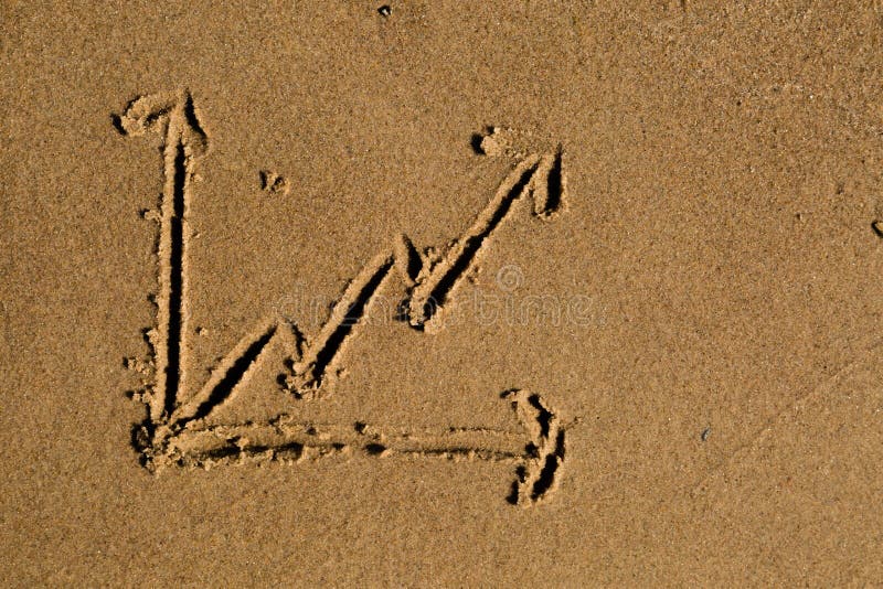 Bar Chart Drawn In The Sand Stock Image - Image of summer, creative ...