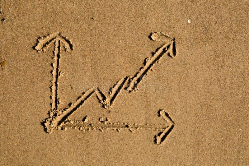 Line Chart Drawn in the Sand Stock Image - Image of growth, plus: 32816257