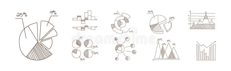 Line Chart, Graph and Diagram for Data Analysis Vector Set Stock Vector ...