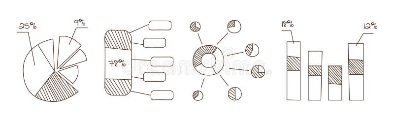 Line Chart, Graph and Diagram for Data Analysis Vector Set Stock Vector ...