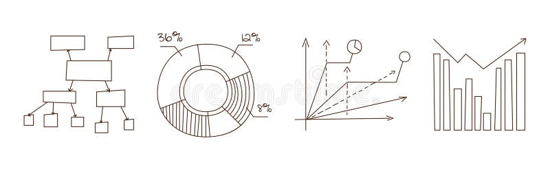 Data Graphic Representation Charts of Different Types Hand Drawn Design ...