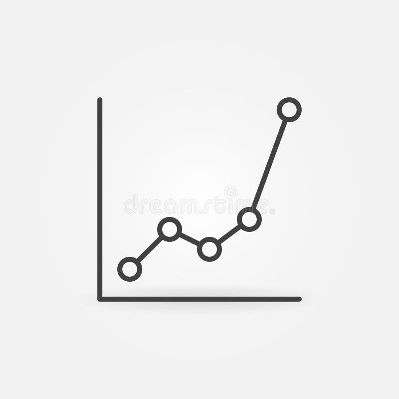 Line Chart or Graph Vector Concept Icon in Outline Style Stock Vector ...