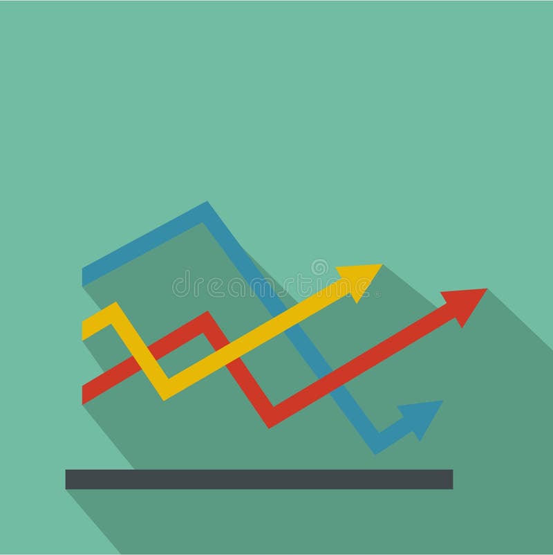 Line chart icon flat stock illustration. Illustration of economy ...