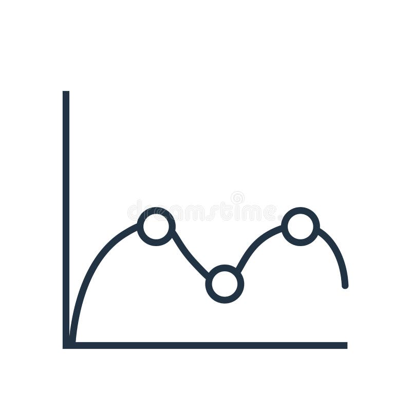 Line Chart Icon Vector Isolated on White Background, Line Chart Sign ...