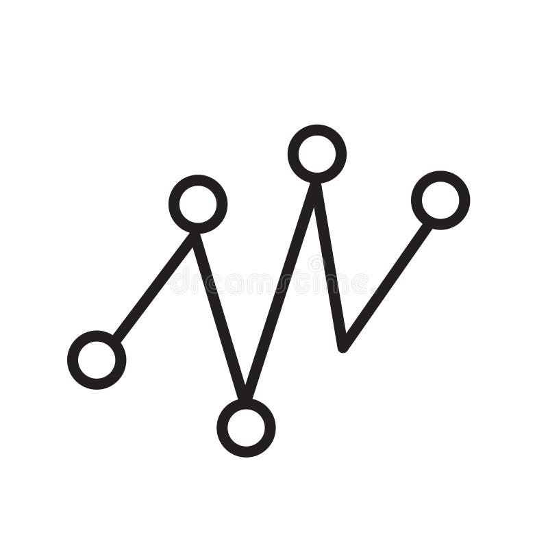 Line Chart Icon Vector Isolated on White Background, Line Chart Sign ...