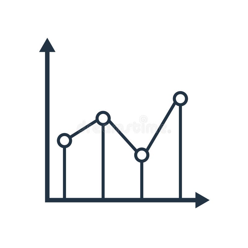 Line Chart Icon Vector Isolated on White Background, Line Chart Sign ...