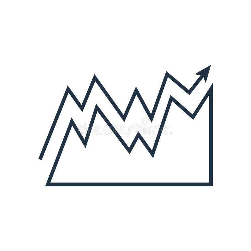 Line Chart Icon Vector Isolated on White Background, Line Chart Sign ...
