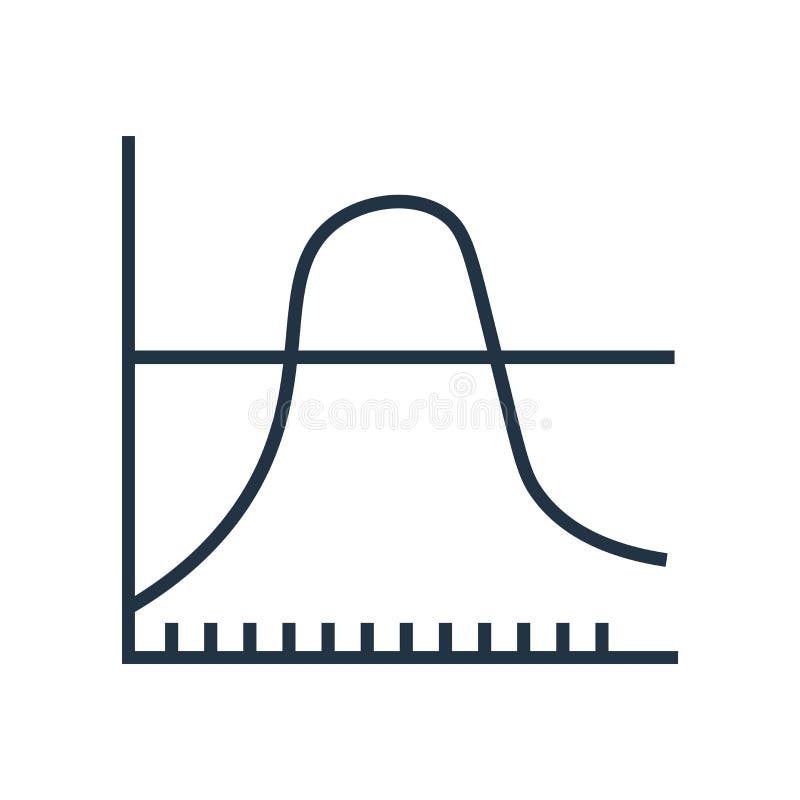 Line Chart Icon Vector Isolated on White Background, Line Chart Sign ...