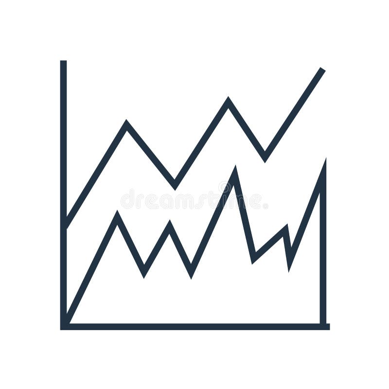 Line Chart Icon Vector Isolated on White Background, Line Chart Sign ...