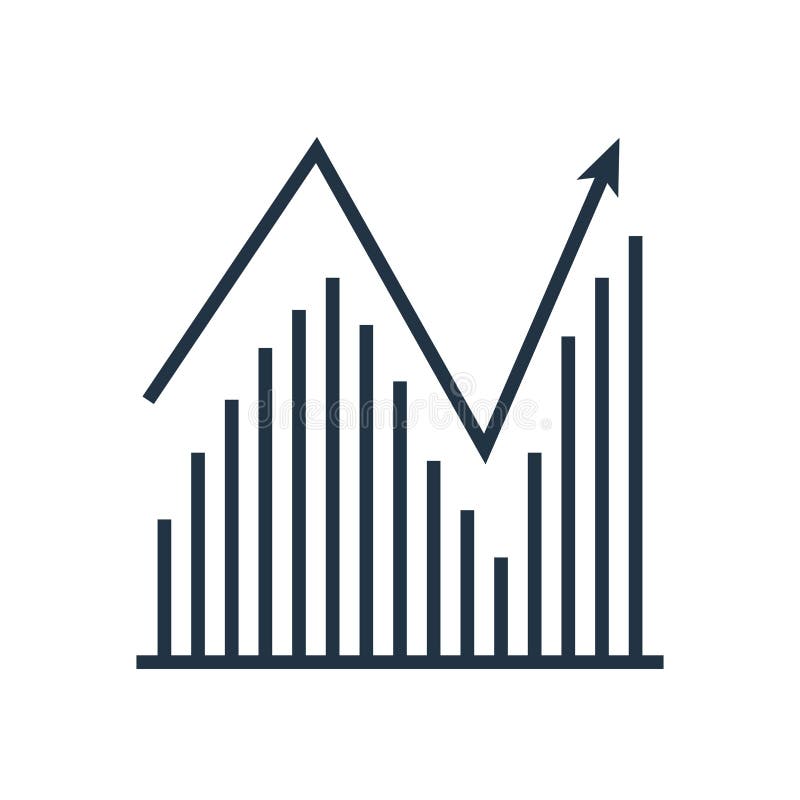 Line Chart Icon Vector Isolated on White Background, Line Chart Sign ...
