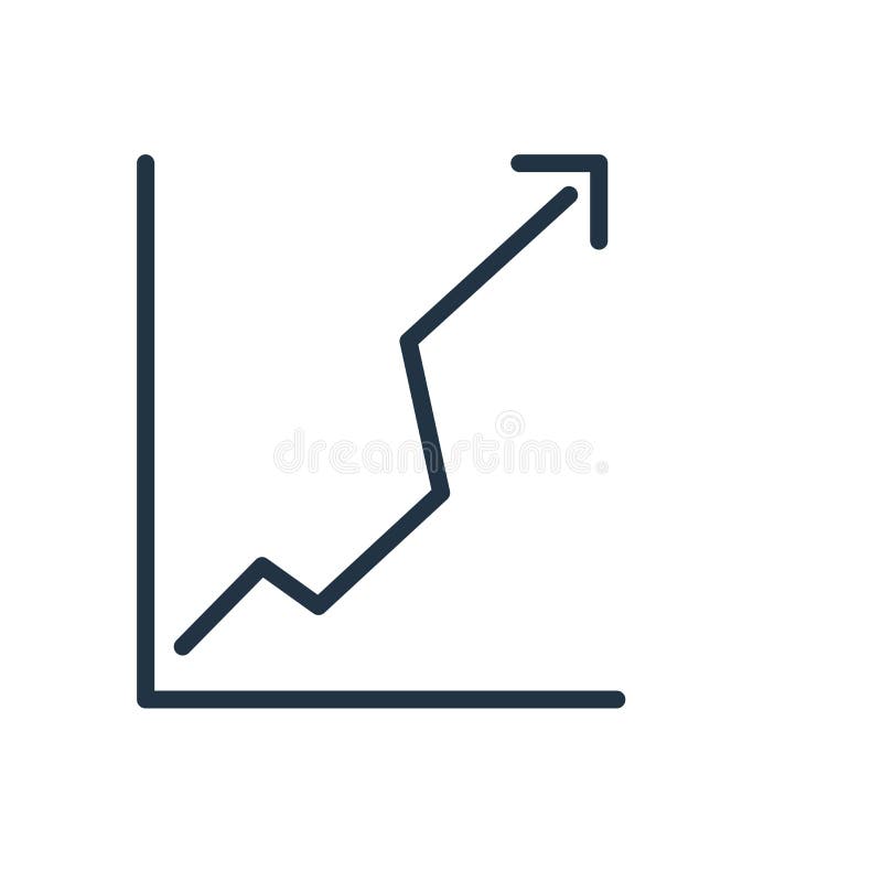 Line Chart Icon Vector Isolated on White Background, Line Chart Sign ...