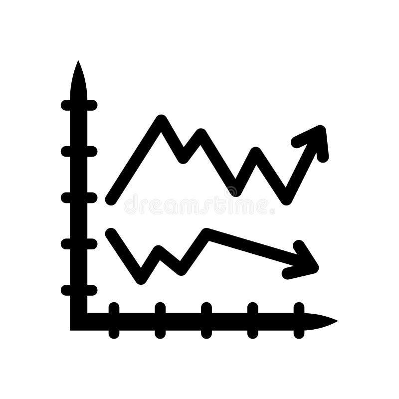 Line Chart Icon Vector Sign and Symbol Isolated on White Background ...