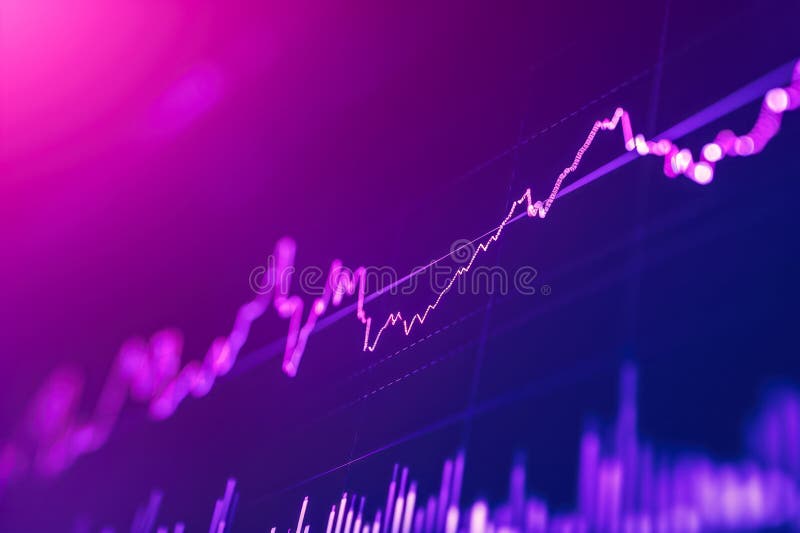 Line Chart of the Index for the Past 2 Years with a Purple Background ...