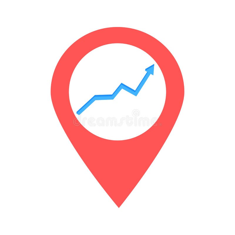 Line Chart Location Map Pin Pointer Icon. Element of Map Point for Mobile Concept and Web Apps ...