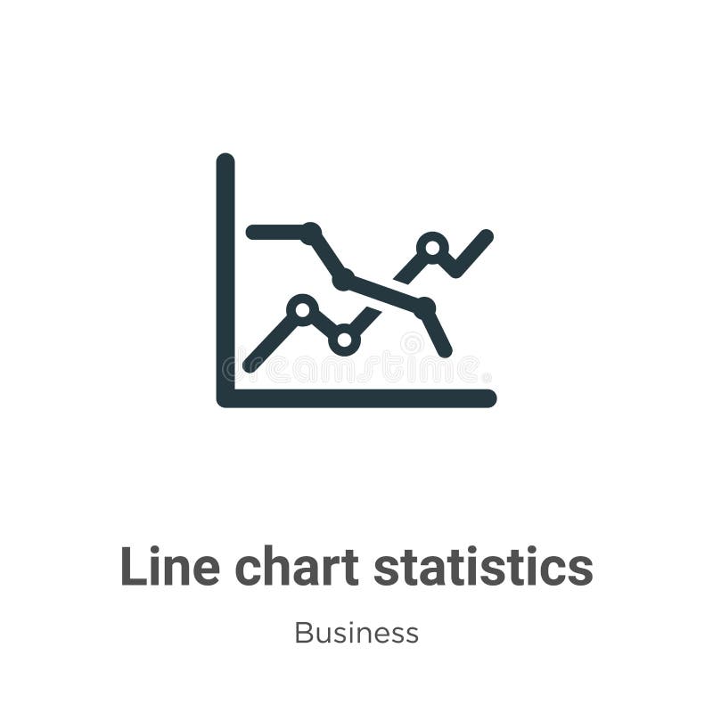 Line Chart Statistics Vector Icon on White Background. Flat Vector Line ...