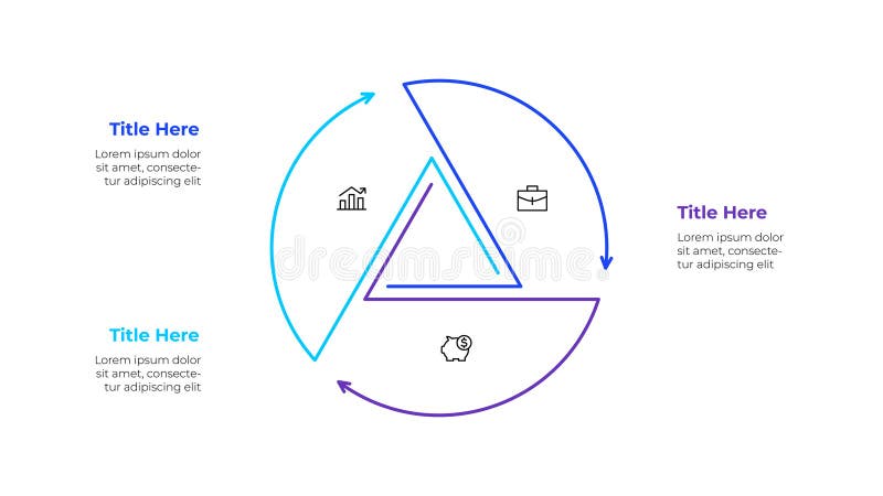 Line Chart with a Triangle Inside. Template for Cycle Diagram with 3 ...