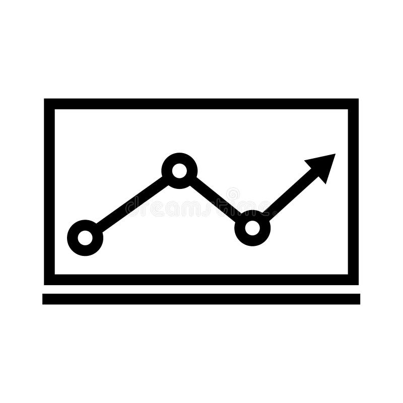 Line Chart Vector, Arrow Go Up, Bar Graph. Line Style Icon. Business ...