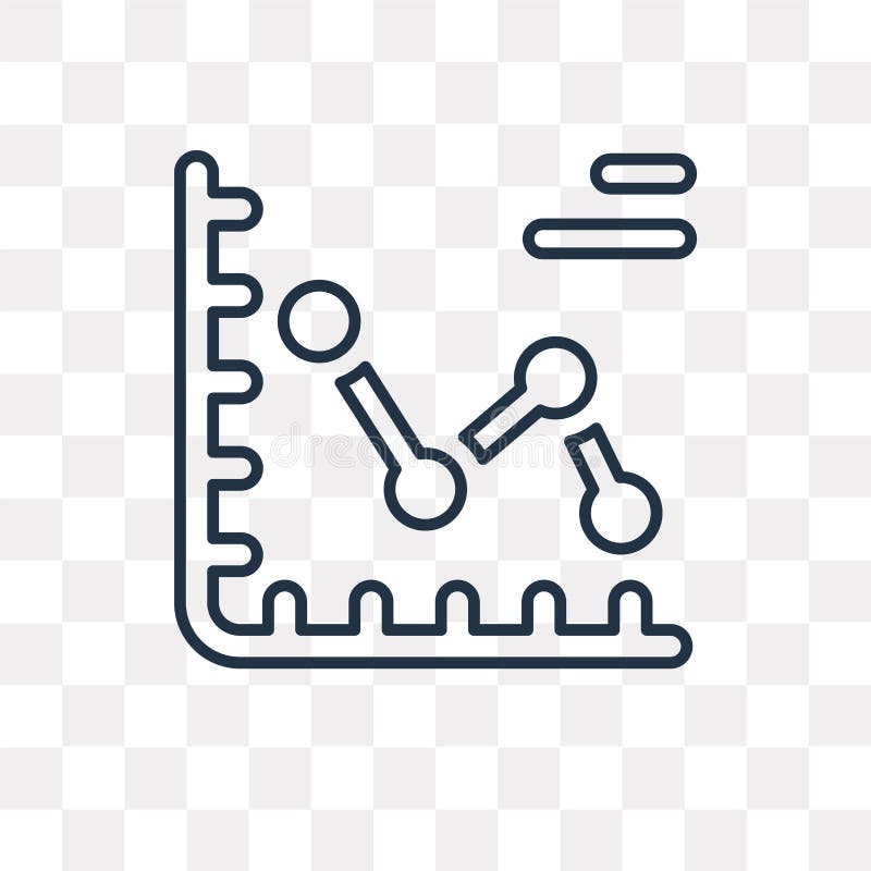 Line Chart Vector Icon Isolated on Transparent Background, Linea Stock ...