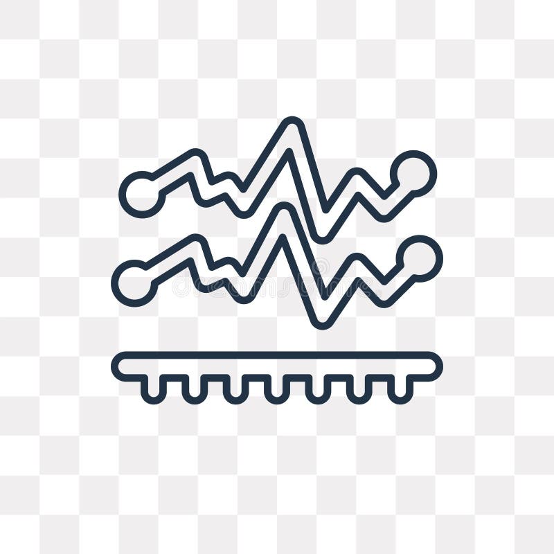 Line Chart Vector Icon Isolated on Transparent Background, Linea Stock ...
