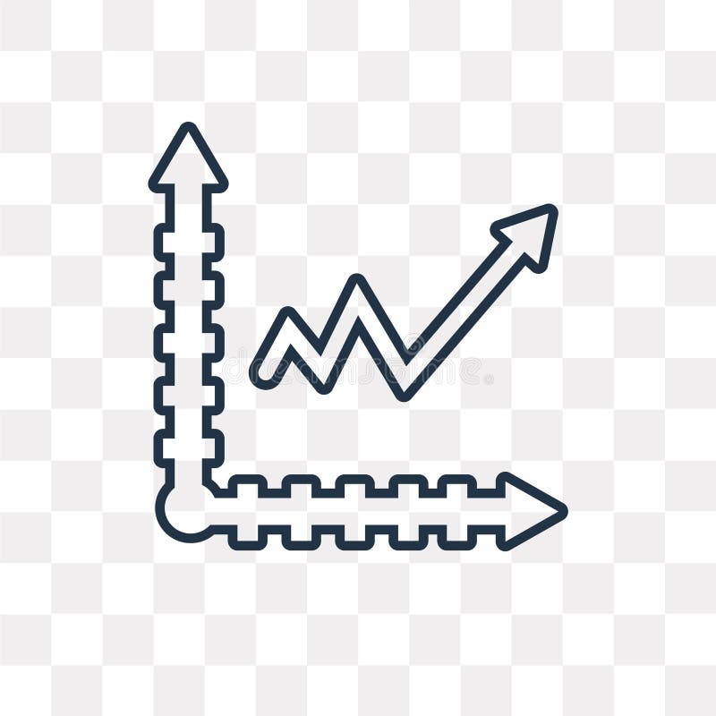Line Chart Vector Icon Isolated on Transparent Background, Linear Line ...