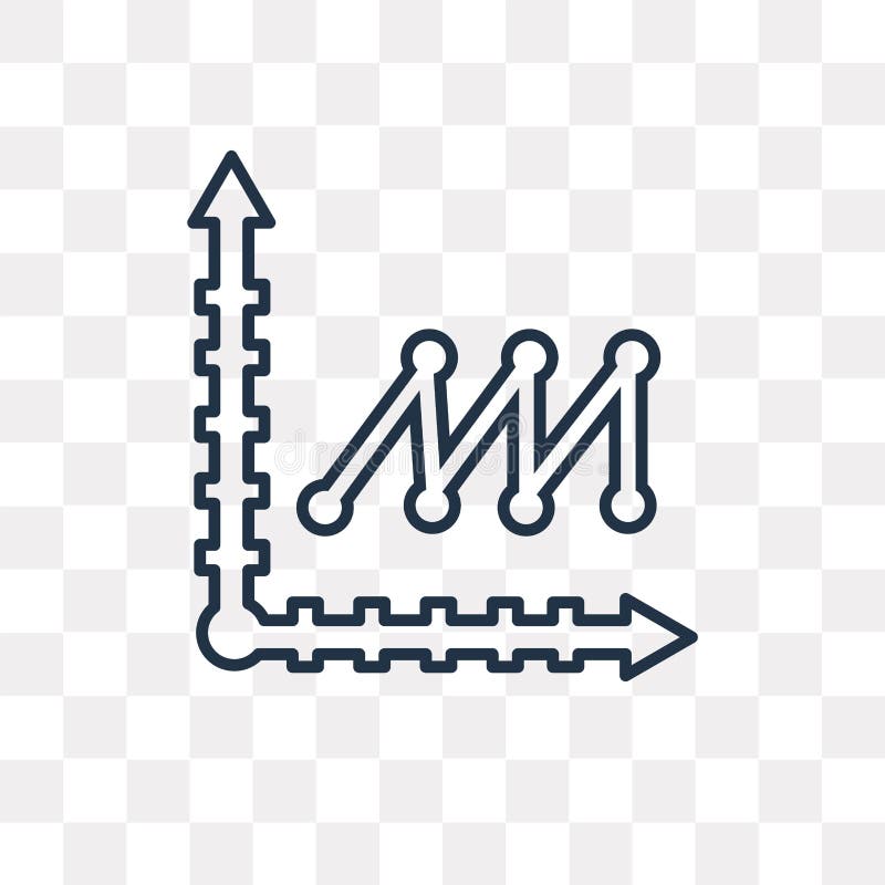 Line Chart Vector Icon Isolated on Transparent Background, Linear Line ...