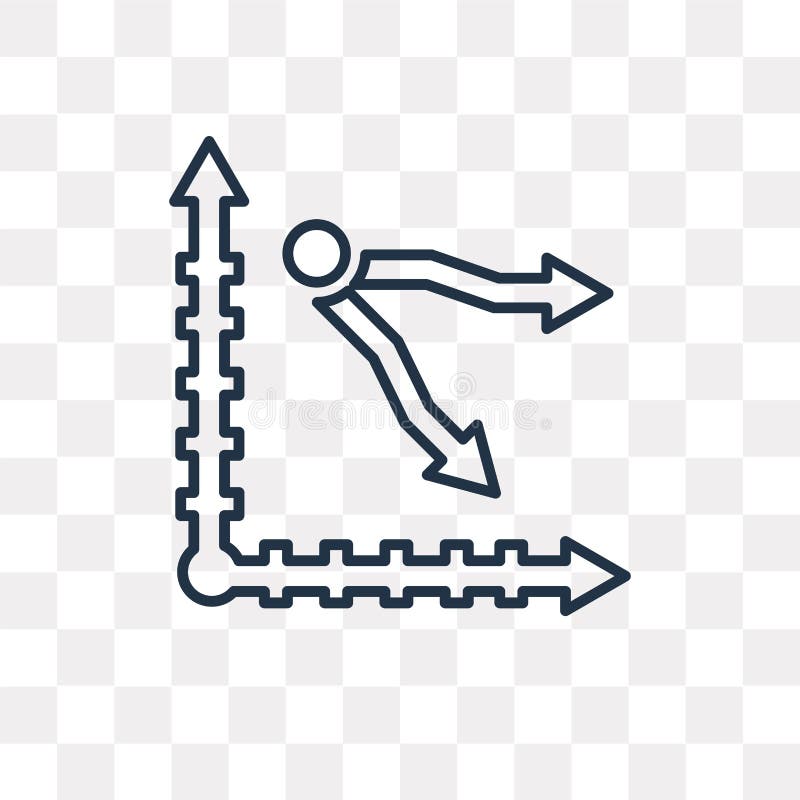 Line Chart Vector Icon Isolated on Transparent Background, Linear Line ...