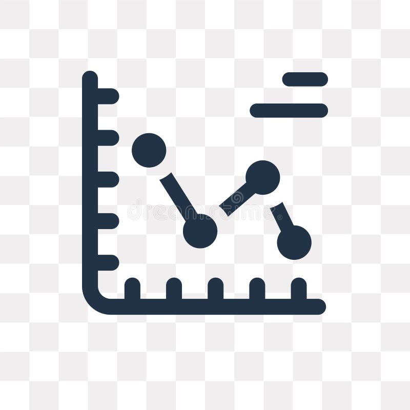 Line Chart Vector Icon Isolated on Transparent Background, Line Stock ...