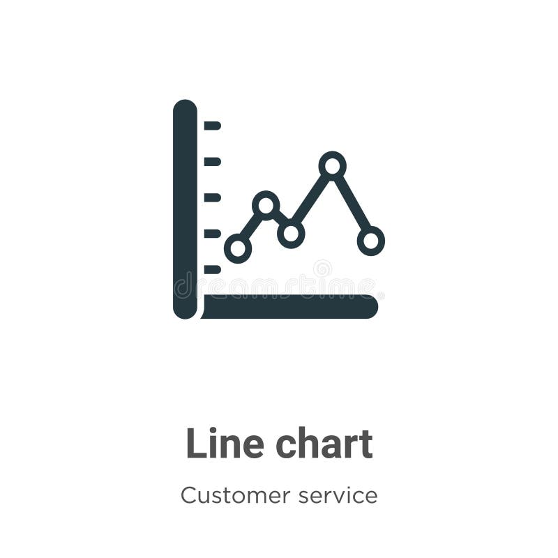 Line Chart Vector Icon on White Background. Flat Vector Line Chart Icon ...