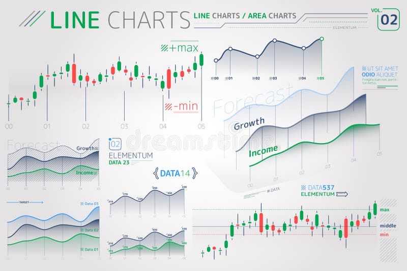 Line Charts and Area Charts Infographic Elements Stock Vector ... Line Charts and Area Charts Infographic Elements Stock Vector ...