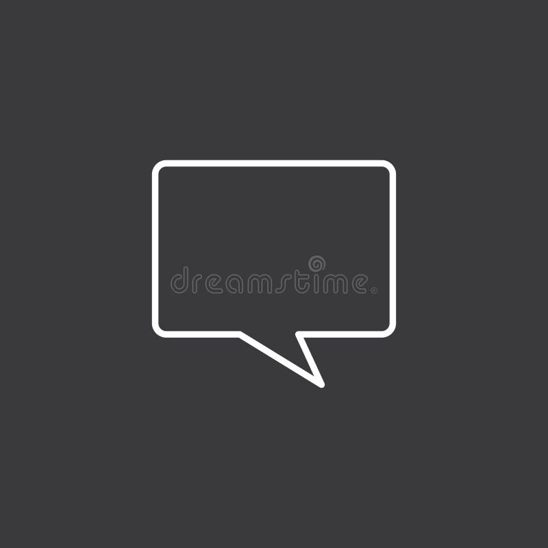Line Chat, Speech Bubble Icon on Dark Background Stock Illustration ...
