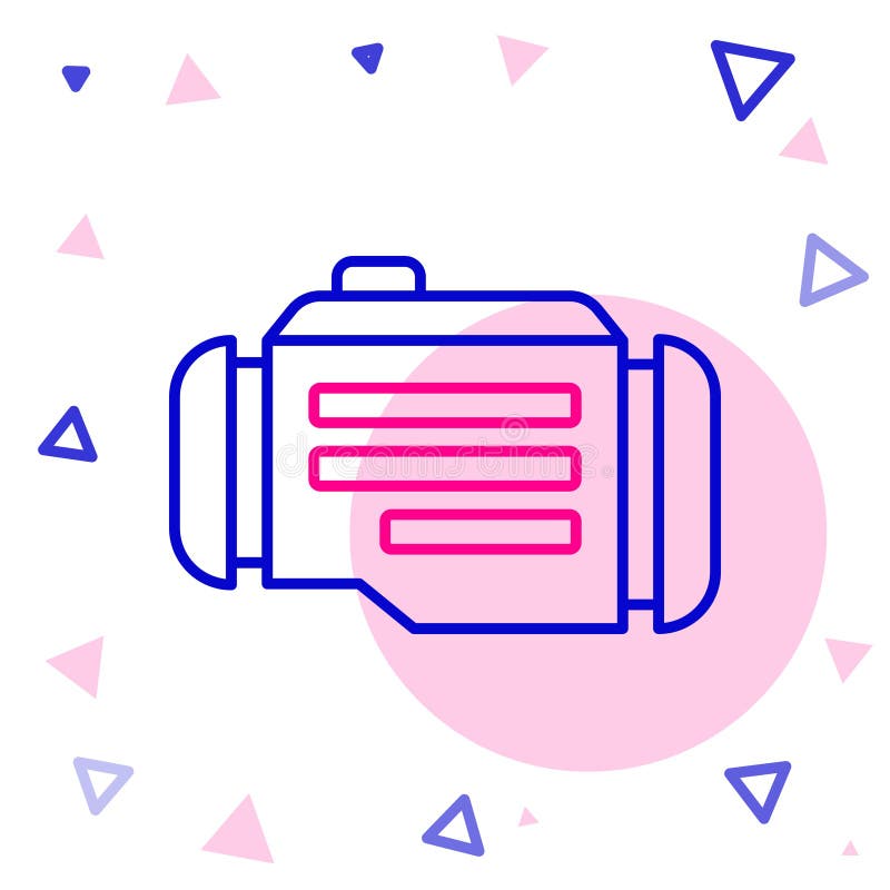 Line Check Engine Icon Isolated on White Background. Colorful Outline ...