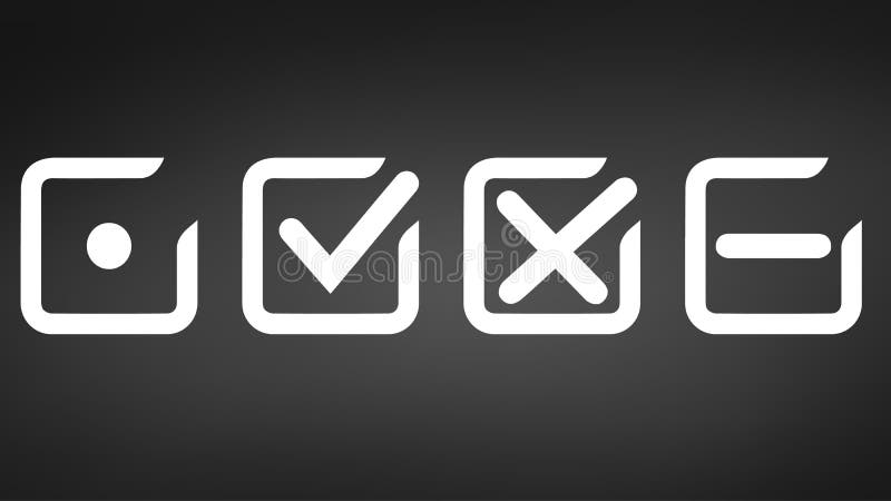 Line Check Mark or Check Box Cross Icons . Flat Style Vector ...