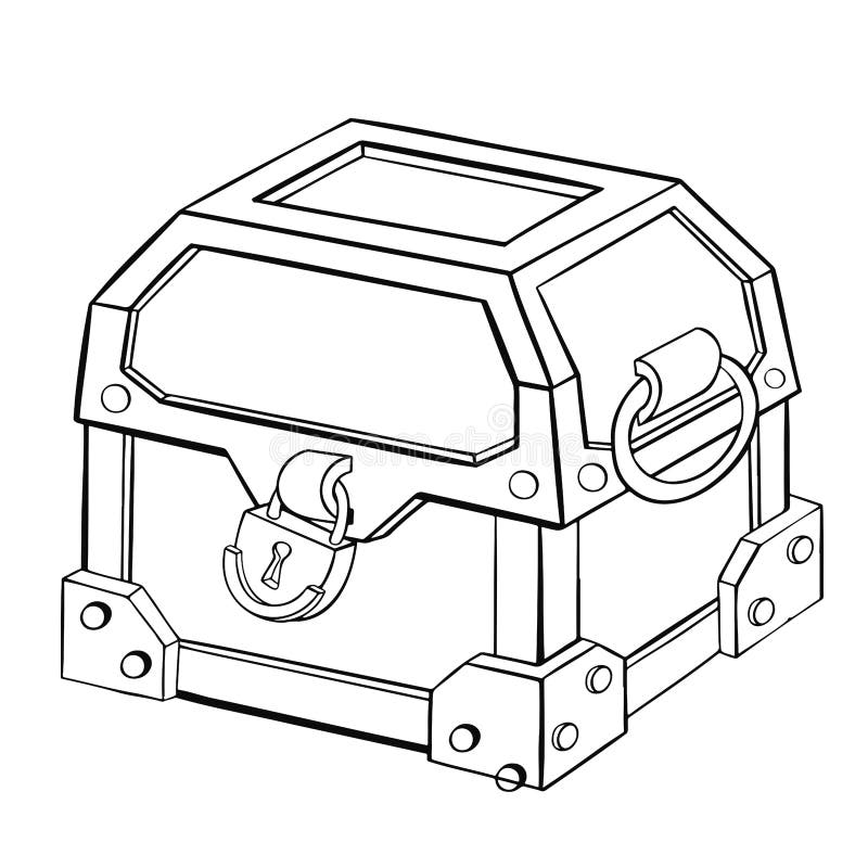 Line Chest Vintage, Archive Symbol Hand Drawn Stock Vector ...