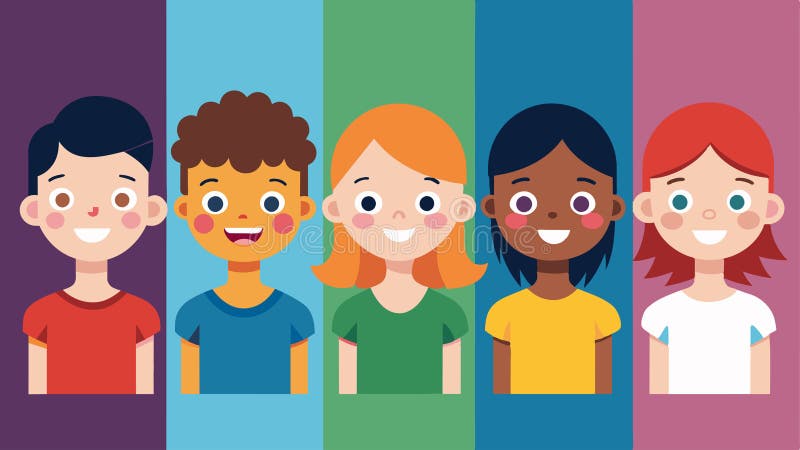 A Line of Childrens Selfportraits Each One Capturing a Different ...