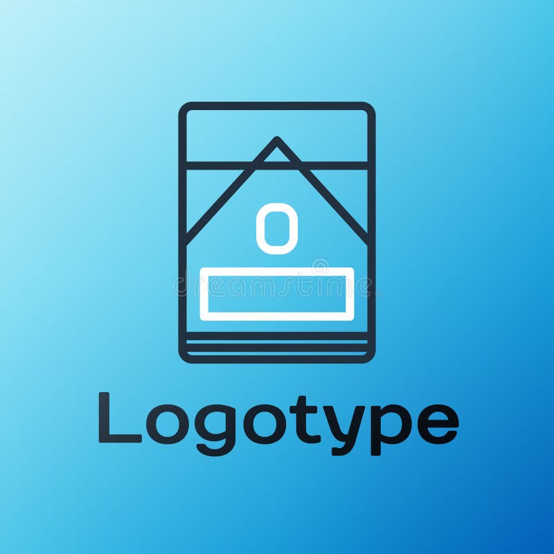 Line Cigarettes Pack Box Icon Isolated on Blue Background. Cigarettes ...